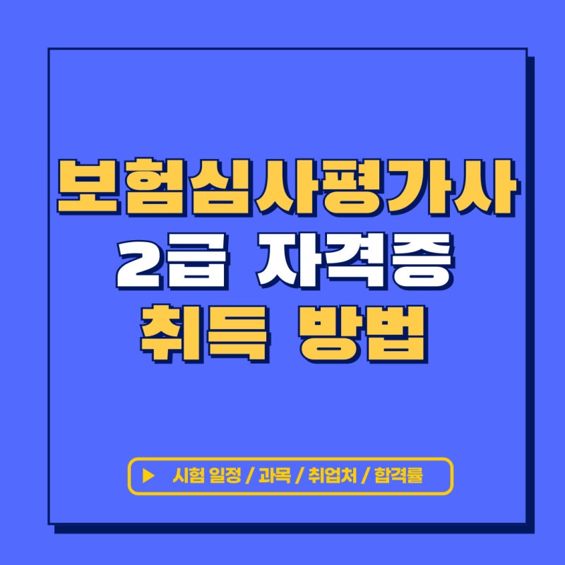 보험심사평가사 2급 자격증 취득 방법 시험 일정 취업처 네이버 블로그