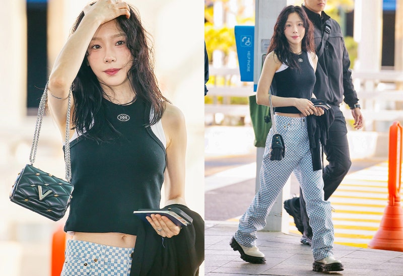 난리난 태연 공항패션 다미에 여자 청바지 코디 루이비통 가방 미니백 가격은 네이버 블로그