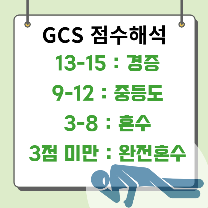 GCS 의식 사정 방법, gcs score 점수 척도 해석 : 네이버 블로그