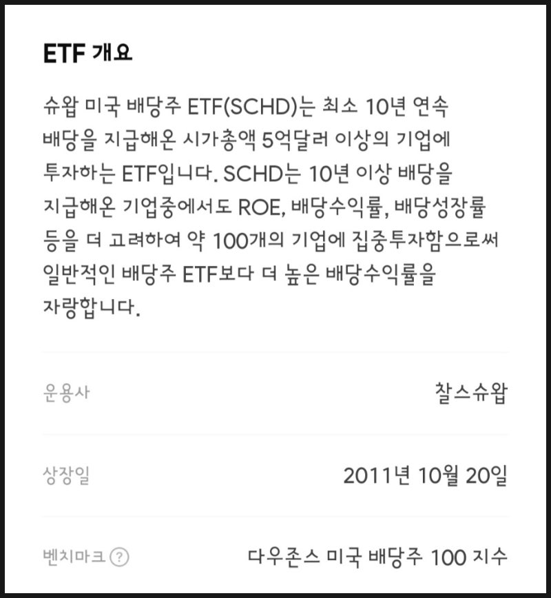 미국 배당주 SCHD(슈드) ETF 제2의 월급 만들기 : 네이버 블로그