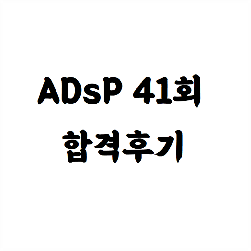 ADsP 41회 재수생 합격후기 & 벼락치기 팁 : 네이버 블로그