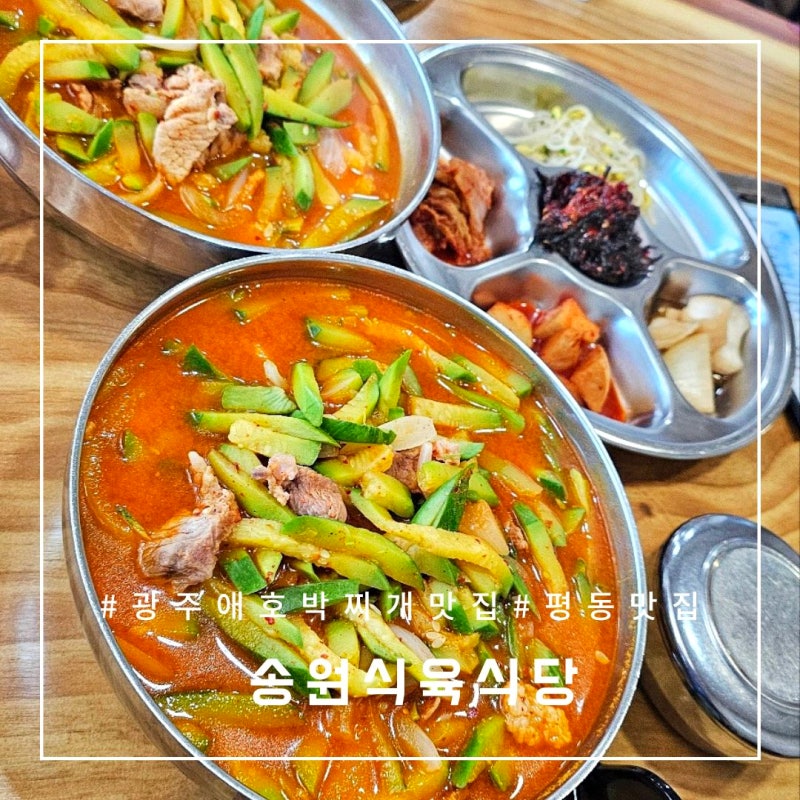 광주 로컬맛집 평동 애호박찌개 맛집 송원식육식당 내돈내산 솔직후기 네이버 블로그