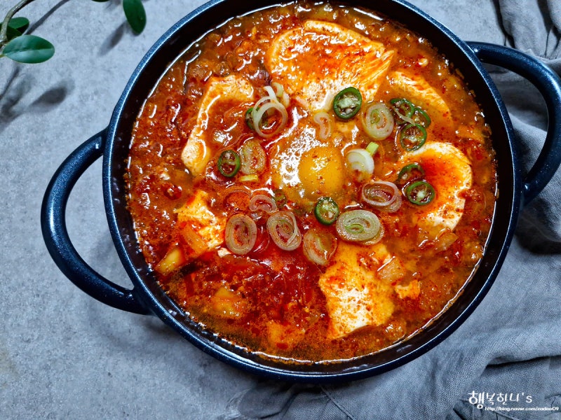 김치순두부찌개 끓이는 법 김치와 멸치육수로 백점만점 순두부찌개 레시피 네이버 블로그