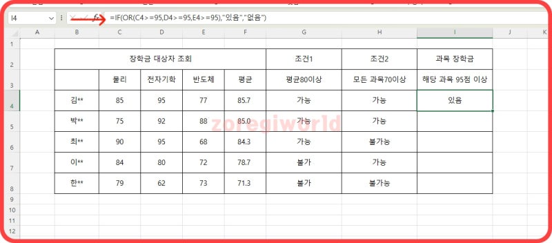 엑셀 If 이프 함수 And Or 다중 조건 함수 활용 방법 네이버 블로그