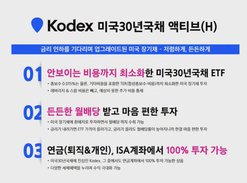 웹세미나) Kodex 미국30년국채 액티브(H) - 최저비용, 재간접ETF ( 6/18 상장 ) : 네이버 블로그