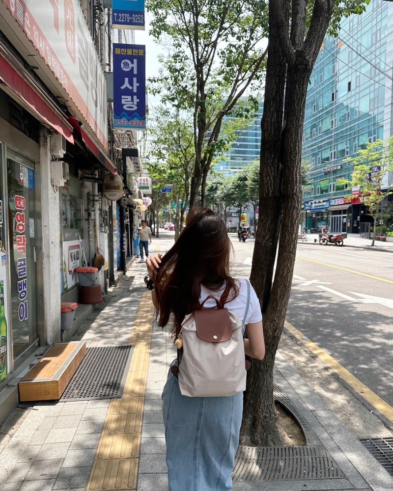 영등포 타임스퀘어 신세계백화점 롱샴 르 플리아쥬 여성 백팩 내돈내산 구매후기 네이버 블로그