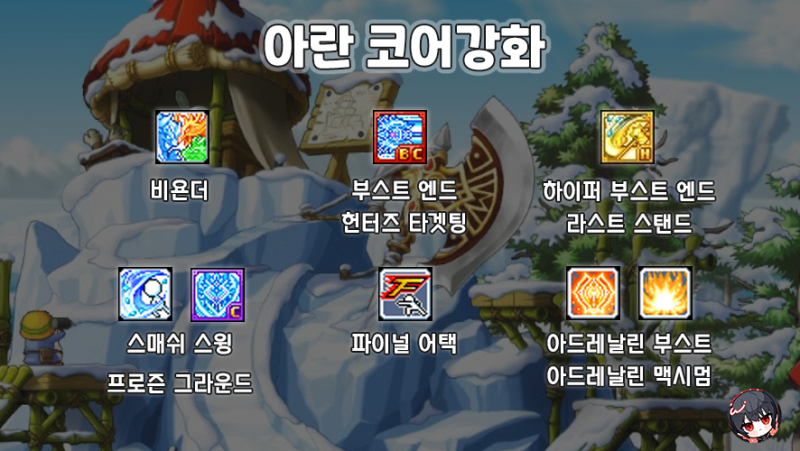 메이플스토리 아란 스킬트리 리마스터 기준 코강 하이퍼 어빌리티 코어강화 네이버 블로그
