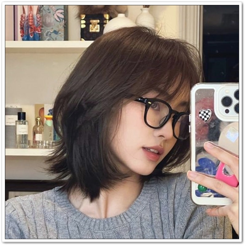 2024 중단발 레이어드컷 허쉬컷 미디움 윈터 한소희 아이유 웬디 헤어스타일 네이버 블로그
