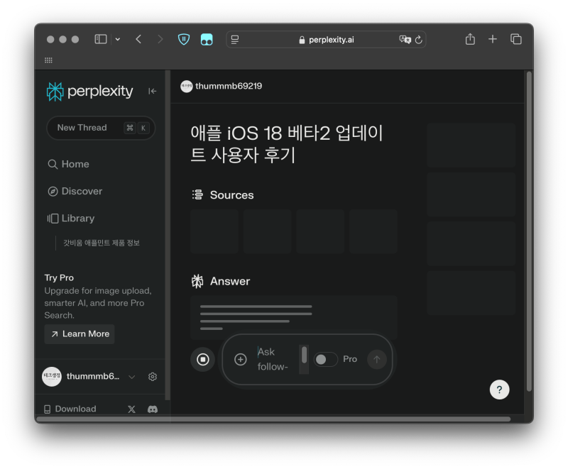 Perplexity AI 기반 검색 엔진 사용 후기 : 네이버 블로그