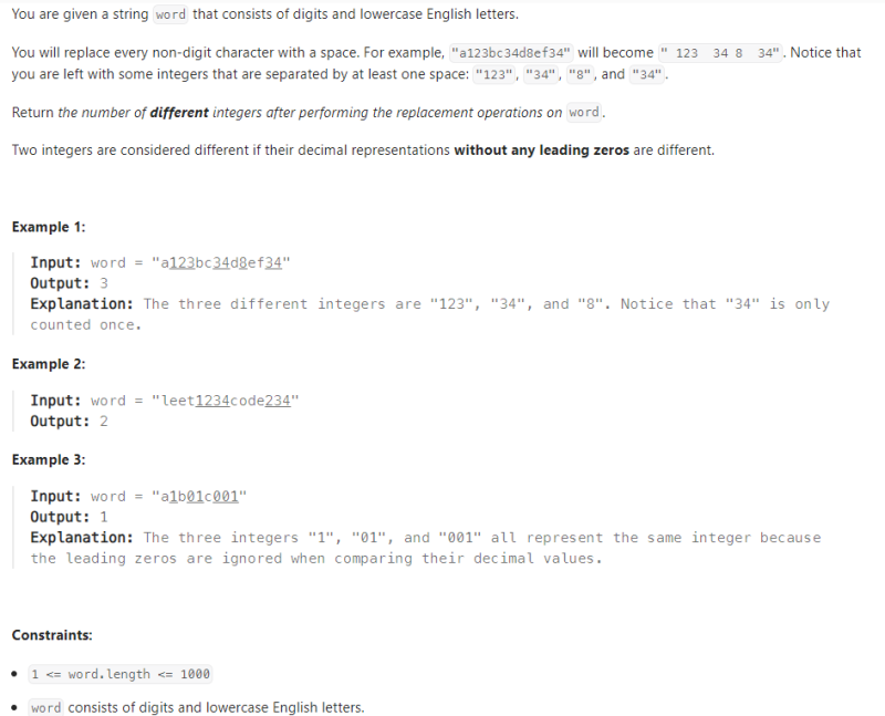 JAVA_LeetCode 1805_Number of Different Integers in a String : 네이버 블로그