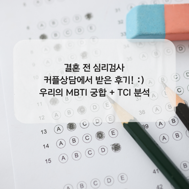 결혼 전 심리검사 커플상담에서 받은 후기 우리의 Mbti 궁합 Tci 분석 네이버 블로그