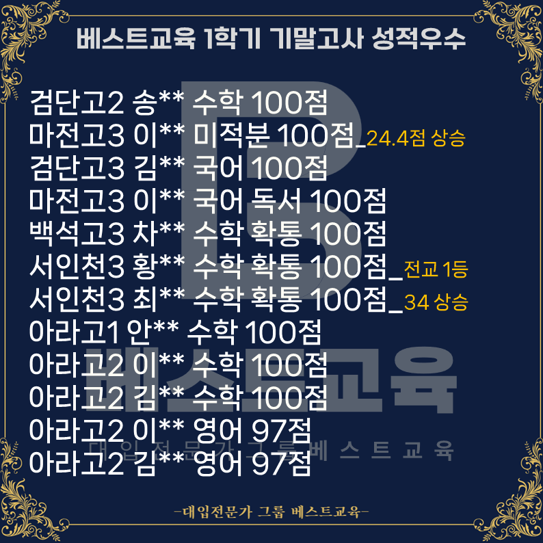 21명의 담임반 아이들 중 10명이 1등급 성공 검단 수학 학원 네이버 블로그