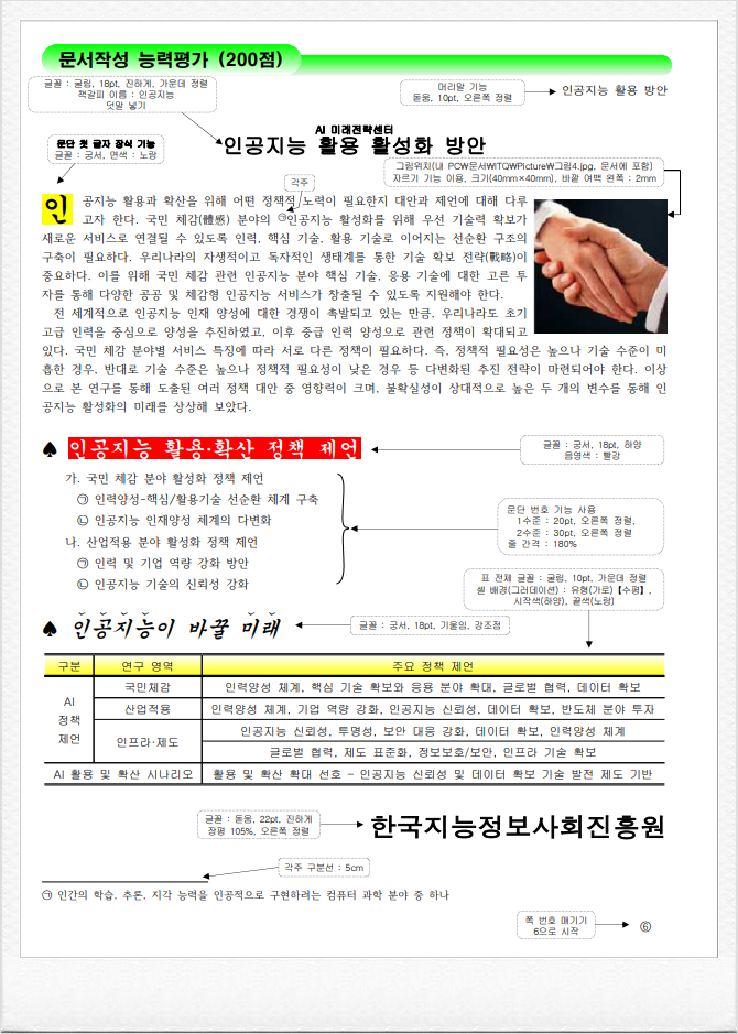 ITQ자격증 - ITQ한글 A형 2024년 07월 13일 기출문제 풀이(2020버전) : 네이버 블로그