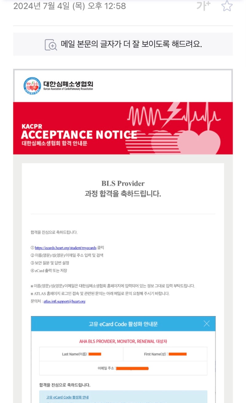 Bls E Card 자격증 발급 방법 심폐소생술 유효기간 오류해결 네이버 블로그