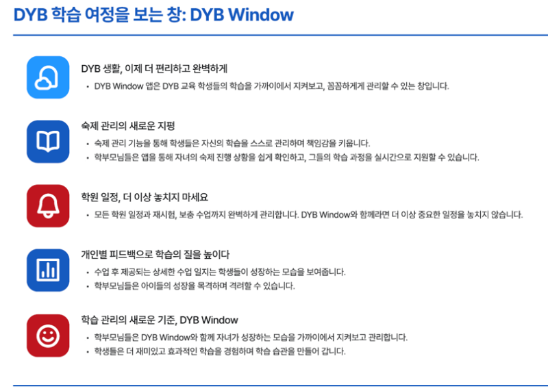 [최선어학원 김포한강] DYB Window (학습관리) 사용안내 : 네이버 블로그