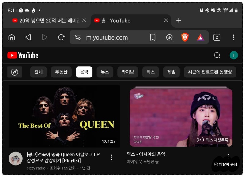 브레이브 브라우저로 유튜브 광고차단 백그라운드 재생 이용방법 네이버 블로그