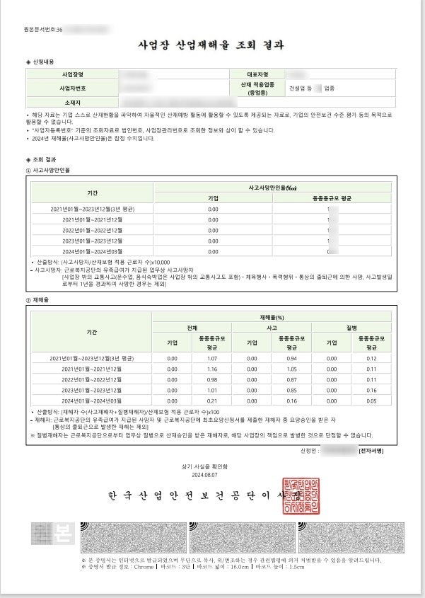 사업장 산업재해율 확인서 조회 결과 발급 신청방법 네이버 블로그