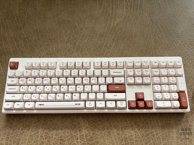 앱코 MK108 저소음 멤브레인 108키 키보드 오트밀 내돈내산 후기 : 네이버 블로그