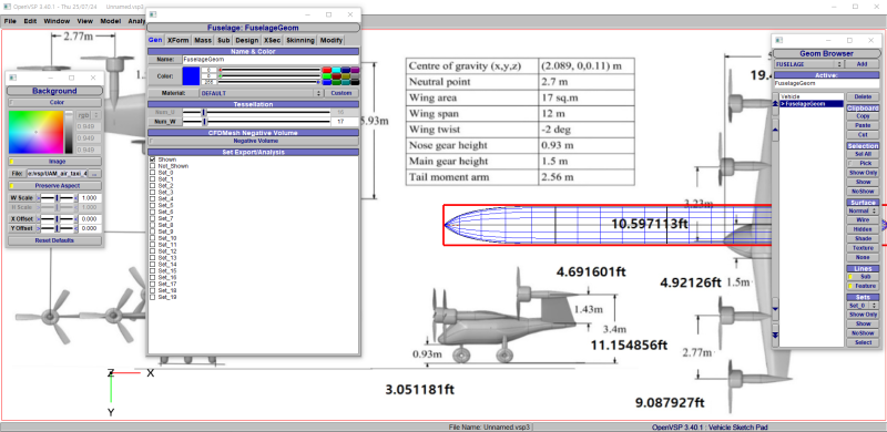 OpenVSP을 이용한 항공기(UAV, UAM) 기초 개념설계 : 네이버 블로그