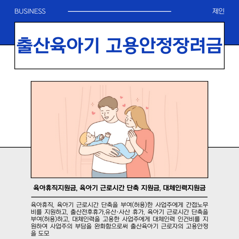 사업주가 신청하는 출산 육아기 고용안정 장려금육아휴직 지원금 육아기 근로시간 단축 지원금 대체인력 지원금 네이버 블로그