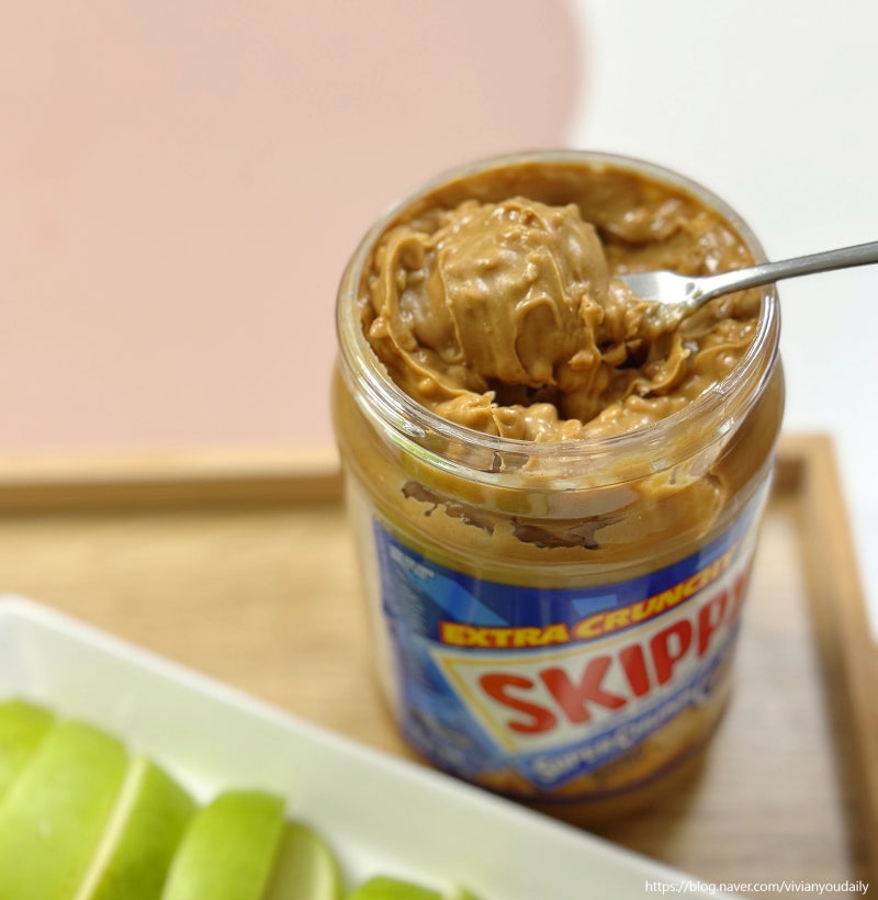 스키피 땅콩버터 청크 Skippy 성분 맛 칼로리 용량 사과땅콩버터 내돈내산 네이버 블로그