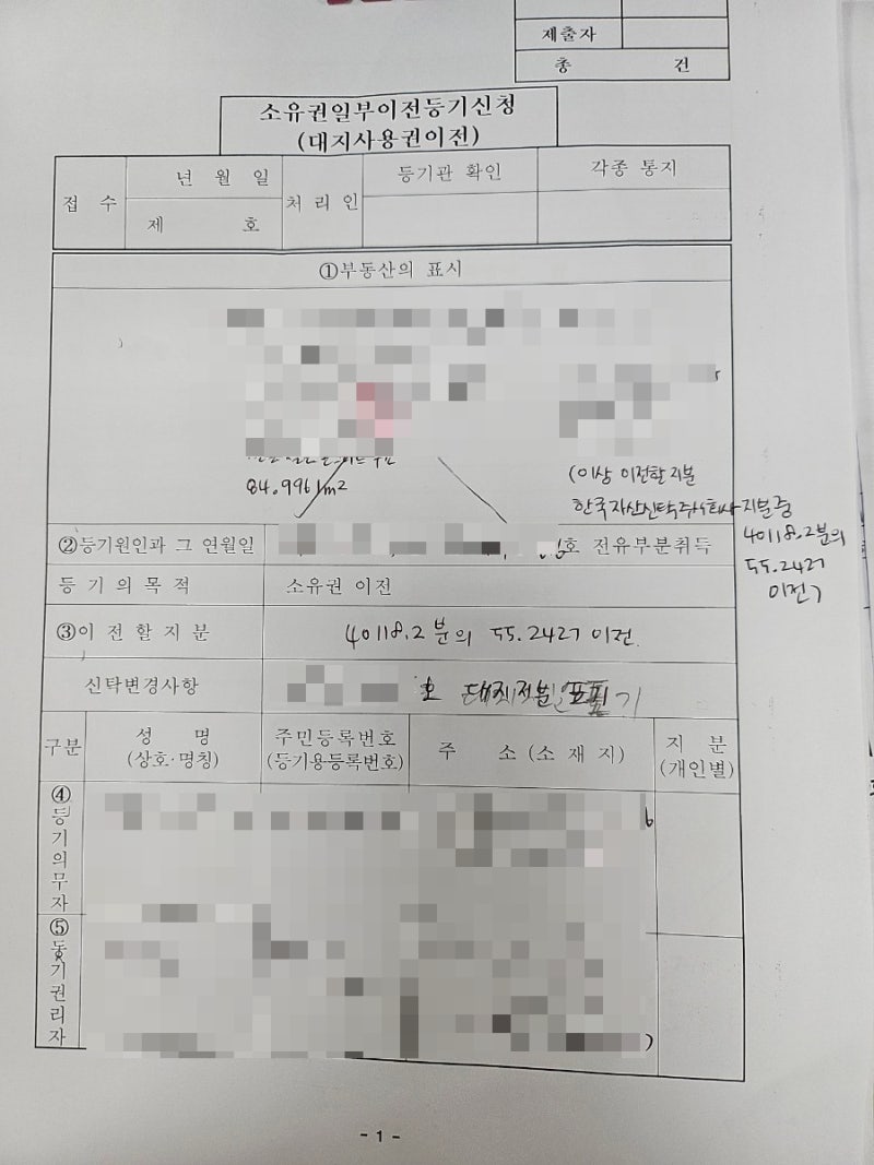 신축아파트 대지권 등기 신청 절차 및 필요 서류 셀프 등기신청 네이버 블로그