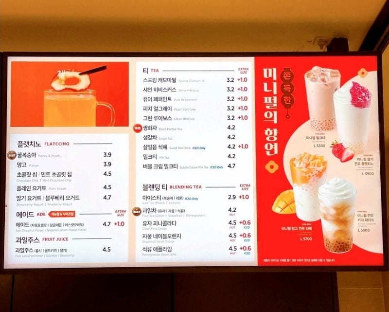 이디야커피 메뉴 가격 추천 Best 5 메뉴판 네이버 블로그