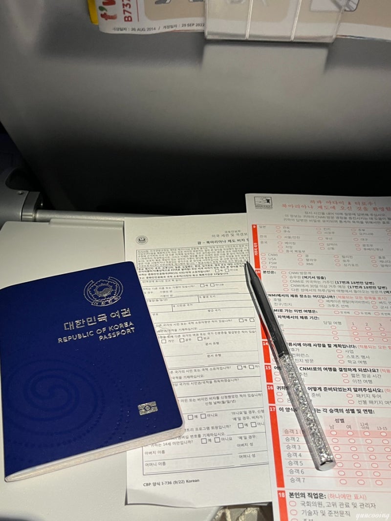 미국 사이판 여행 준비물 전자세관신고서 입국신고서 비자면제신청서 작성 방법 네이버 블로그