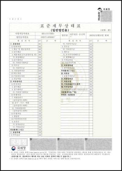 표준재무제표증명 발급 방법 3가지 홈택스 손택스 카카오톡 네이버 블로그