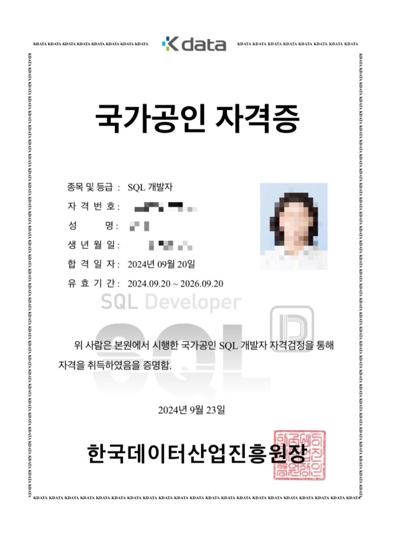 Sqld 제54회 Sql개발자sqld 합격 후기and난이도ㅣ강의 및 교재 추천 노랭이유선배ㅣ요약본 추천 공부 개정범위