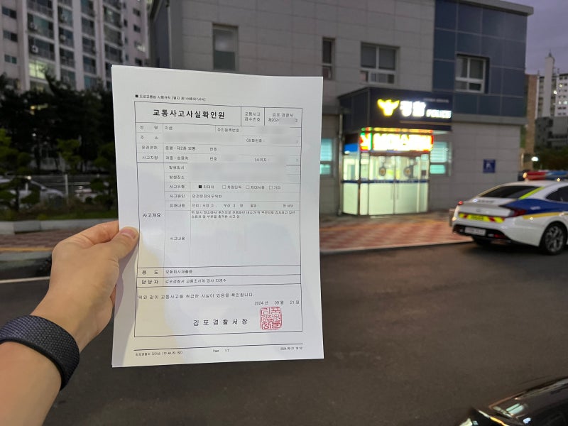 교통사고사실확인서 경찰서 파출소 직접 방문 발급 후기 네이버 블로그