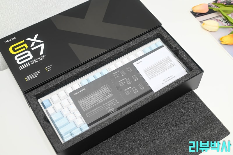 프리플로우 머코우즈 MCHOSE GX87 정발 무선 기계식 키보드 풀알루미늄 바디의 고급감과 부드러운 타건음 : 네이버 블로그