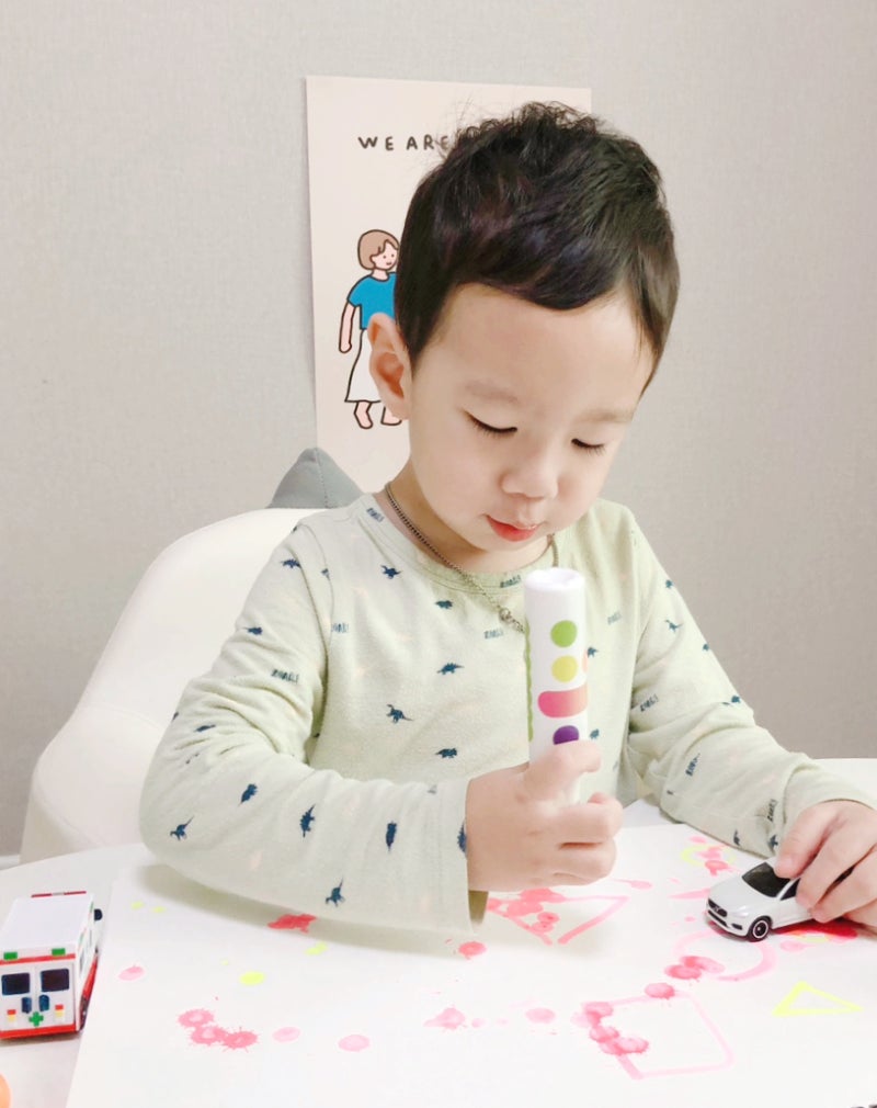 도트물감 활용한 4살 유아미술놀이 네이버 블로그