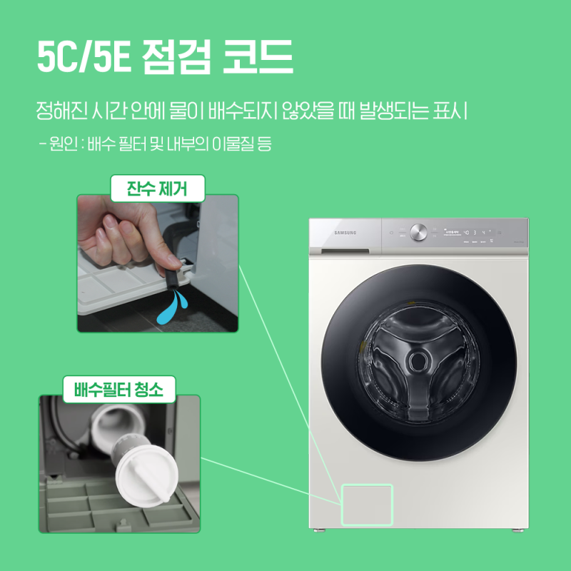 삼성 세탁기 에러코드 세탁기 에러코드 별 원인과 조치 방법 총정리 오류코드 4c 4e 5c 5e Dc De