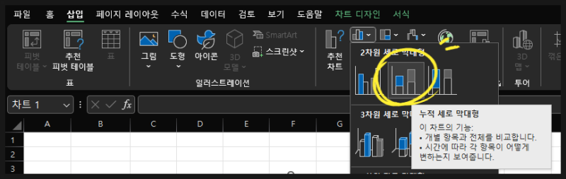 엑셀 막대그래프 만들기 아주 간단하게 세로 막대그래프 누적 세로 막대그래프 네이버 블로그