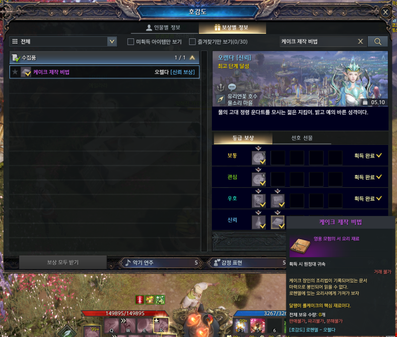 로아 로헨델 모험의 서 요리 "달팽이 롤케이크" 요리 재료 수집 : 네이버 블로그