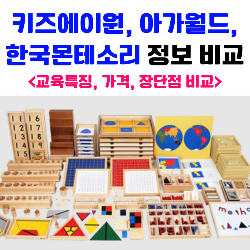 유아 몬테소리 교육이란 원목교구 키즈에이원 아가월드 한국몬테소리 특징 가격 장단점 비교 네이버 블로그