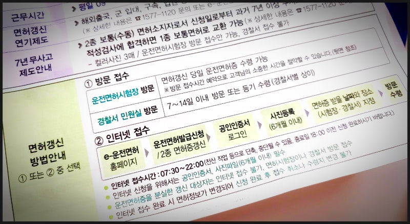 자동차 운전면허증 갱신 방법 온라인 신청 수수료 비용 적성검사 갱신 기간 조회 및 기준 알려드려요 네이버 블로그