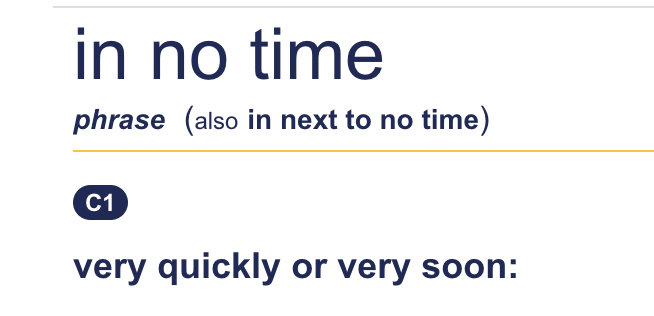 on time / in time / in no time 뜻 차이 예문 : 네이버 블로그