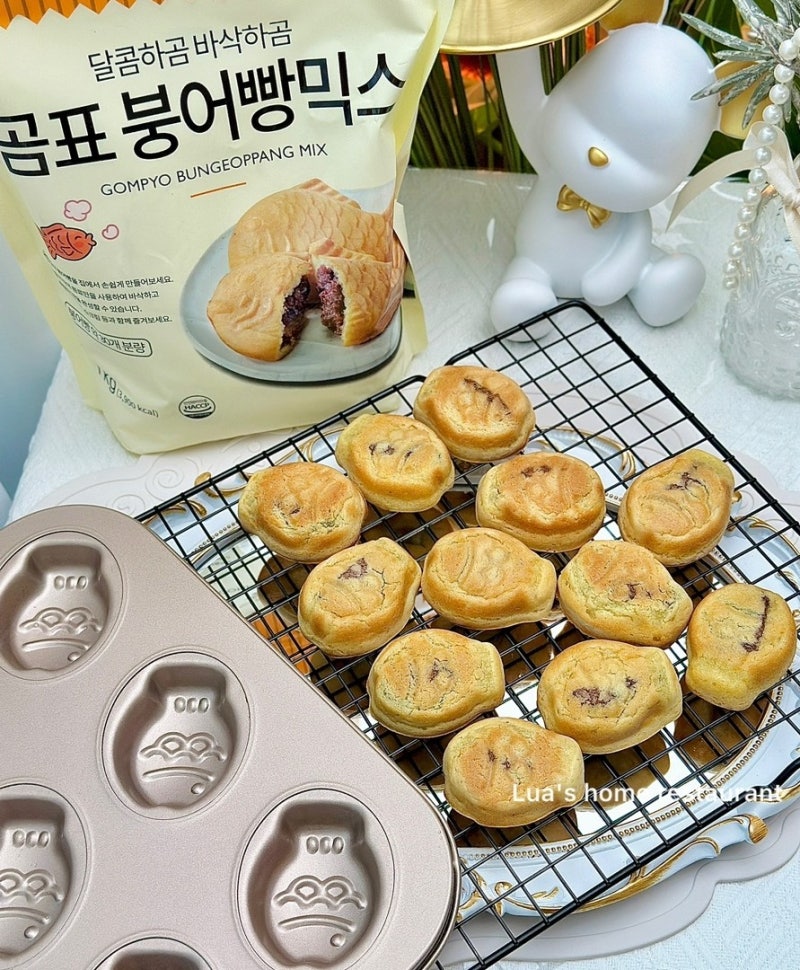 미니 붕어빵 만들기 초보 홈 베이킹 반죽 에어프라이어 겨울 간식 곰표 붕어빵믹스 추천 네이버 블로그