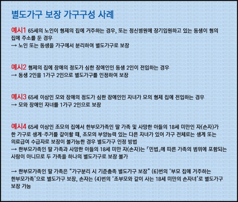 2024년 가정해체 방지 별도가구기초생활수급자 차상위 한부모가족 네이버 블로그