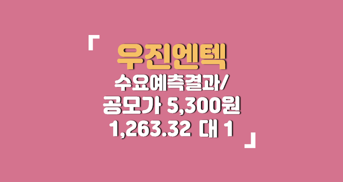 우진엔텍 수요예측 결과 공모가 확정 5300원 매우 좋은 결과 공모주 청약 기관투자자 경쟁률 의무보유확약 네이버 블로그