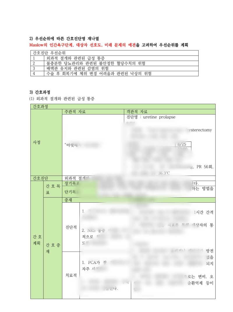 A받은 여성간호학 케이스자궁질탈출문헌고찰 포함 간호진단 11개 간호과정 3개 네이버 블로그