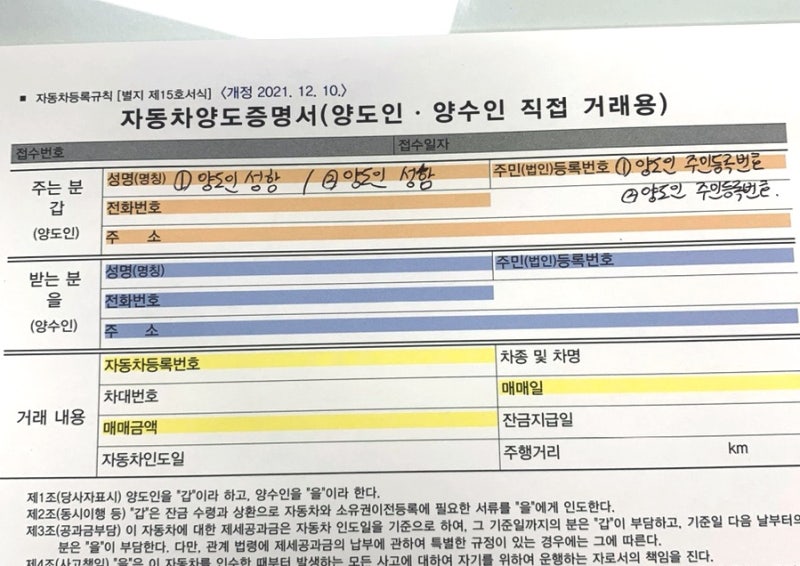 가족 자동차 명의이전 방법 서류 절차 한번에 끝내기 네이버 블로그