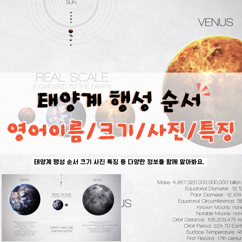 태양계 행성 순서 수금지화목토천해명 사진 크기 특징 네이버 블로그