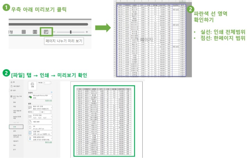 엑셀 인쇄 영역 설정 방법과 출력 버튼 만들기 네이버 블로그