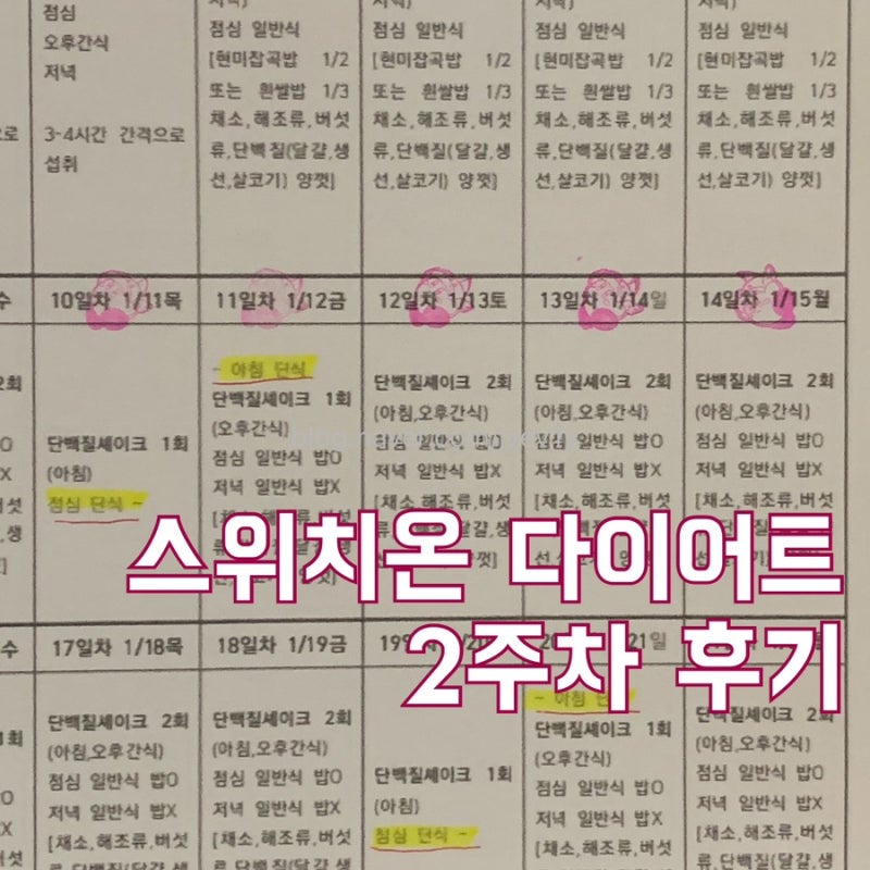 스위치온 다이어트 2주차 후기 ㅣ 3주플랜 박용우다이어트 네이버 블로그
