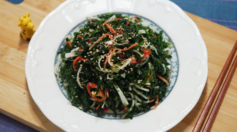 바다 향기 가득한 겨울 밑반찬 무우 파래 무침 만드는 법 파래초무침 파래요리 네이버 블로그