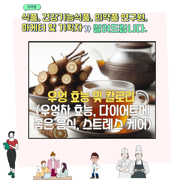 우엉 효능 및 칼로리 우엉차 효능 다이어트에 좋은 음식 스트레스 케어