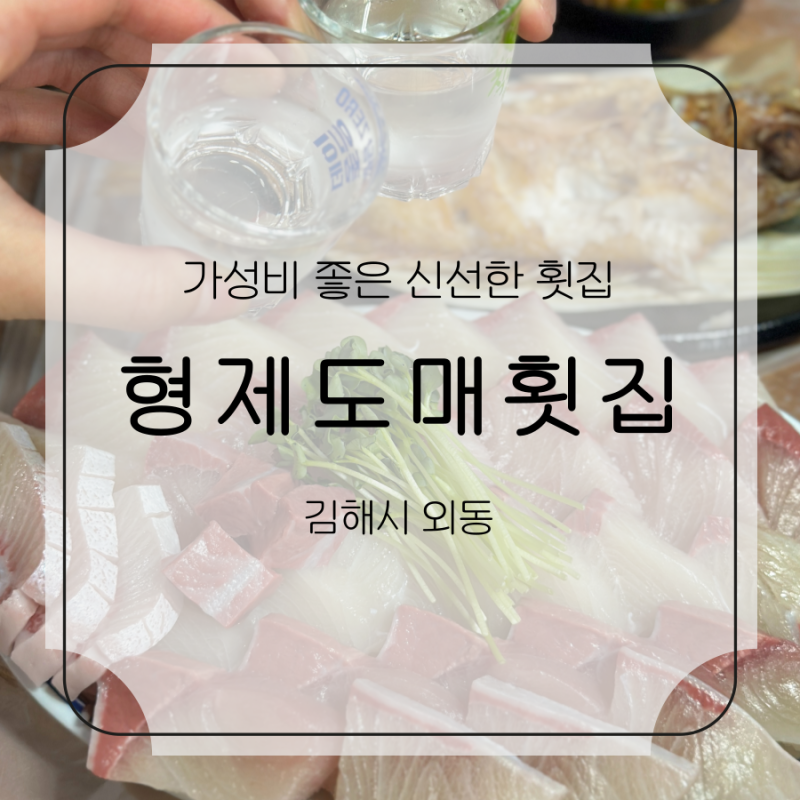 김해 외동 김해 횟집 내외동 맛집 형제도매횟집 네이버 블로그